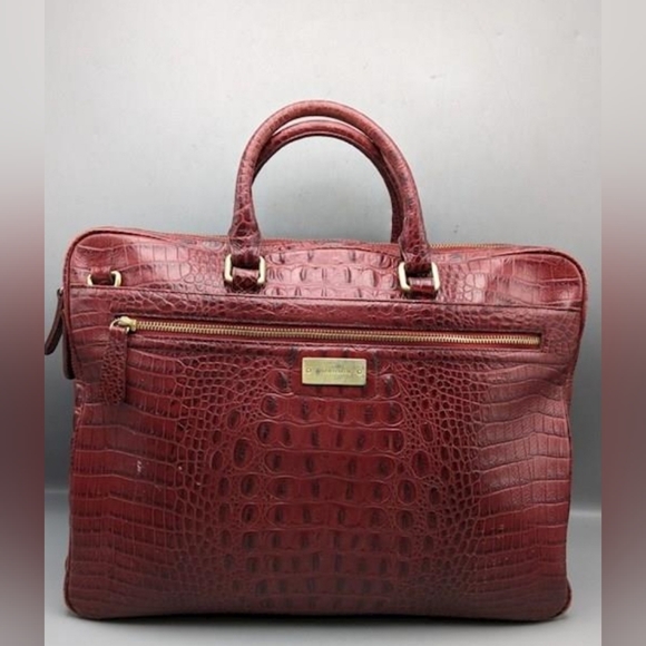 Brahmin | Bags | Brahmin Red Melbourne Crocodile Embossed Leather ...